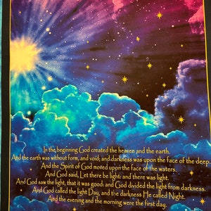 Genesis Cotton Fabric Panel “in the Beginning” Cindy Sepp for Quilting ...