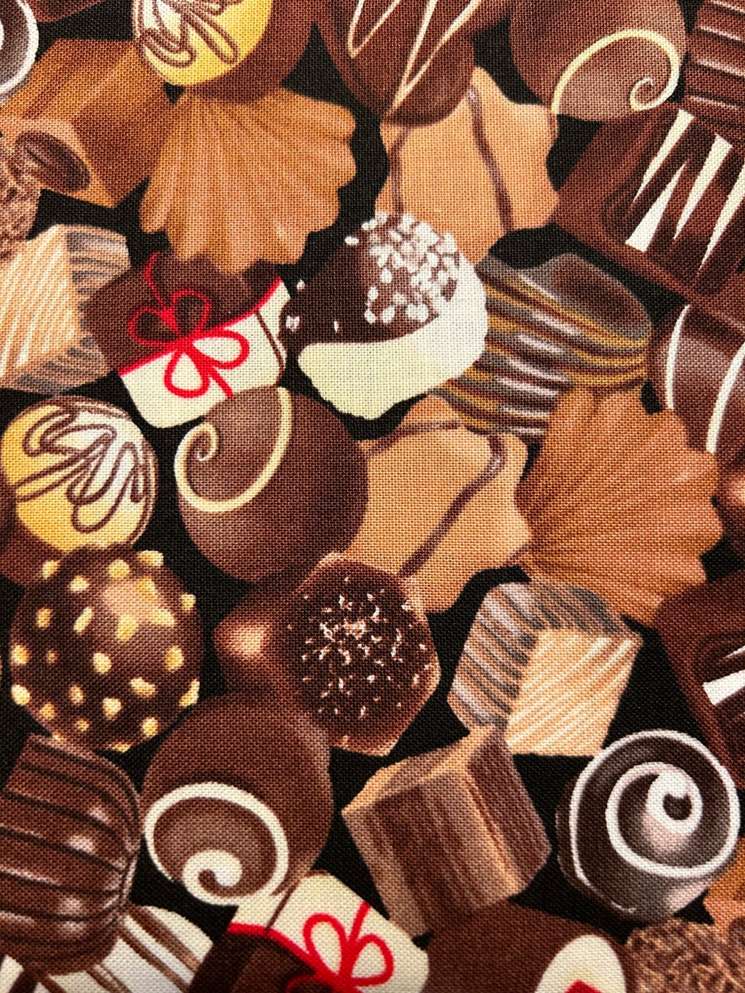 Chocolate Candy Truffles Cotton Fabric by Timeless Treasures, Assorted ...