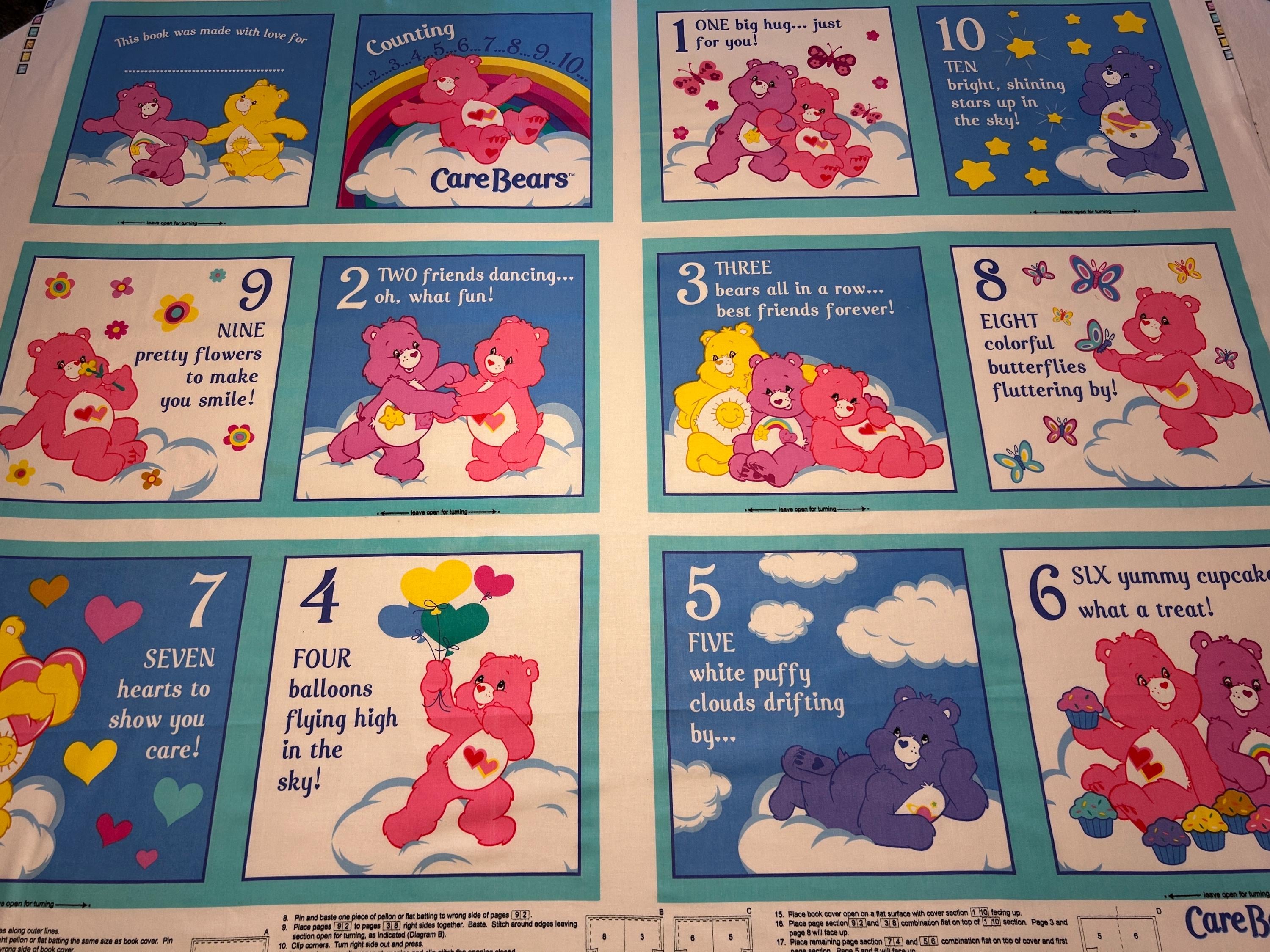 CARE BEARS COUNTING Book Fabric Panel, Cut & Sew Rare, 2007 - Etsy