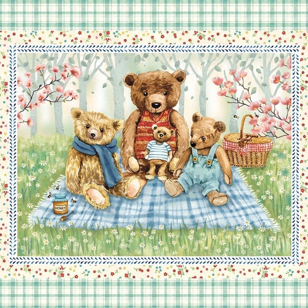 Teddy Bear Quilt Panel - Etsy