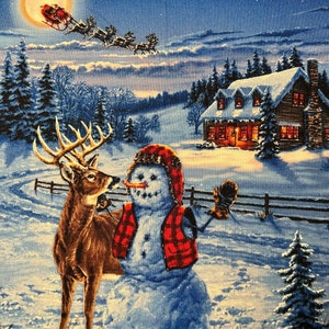 Christmas Cotton Fabric Panel Darrell Bush for Elizabeth Studio 8904 ...