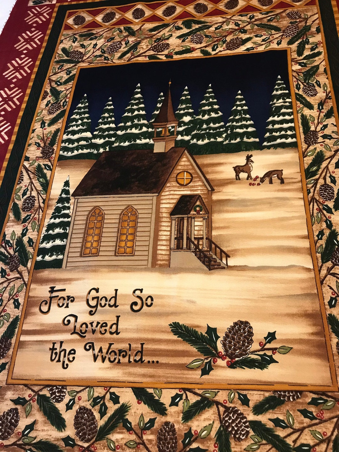 Fabric Panel “chapel in the Pines” by Deb Strain for Moda Fabrics ...