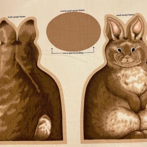 Vintage Cut and Sew Bunny / Rabbit Fabric Panel by VIP keepsake Crafts ...
