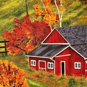 Fall Time Farmland /barns Quilt Fabric Panel by Timeless Treasures ...