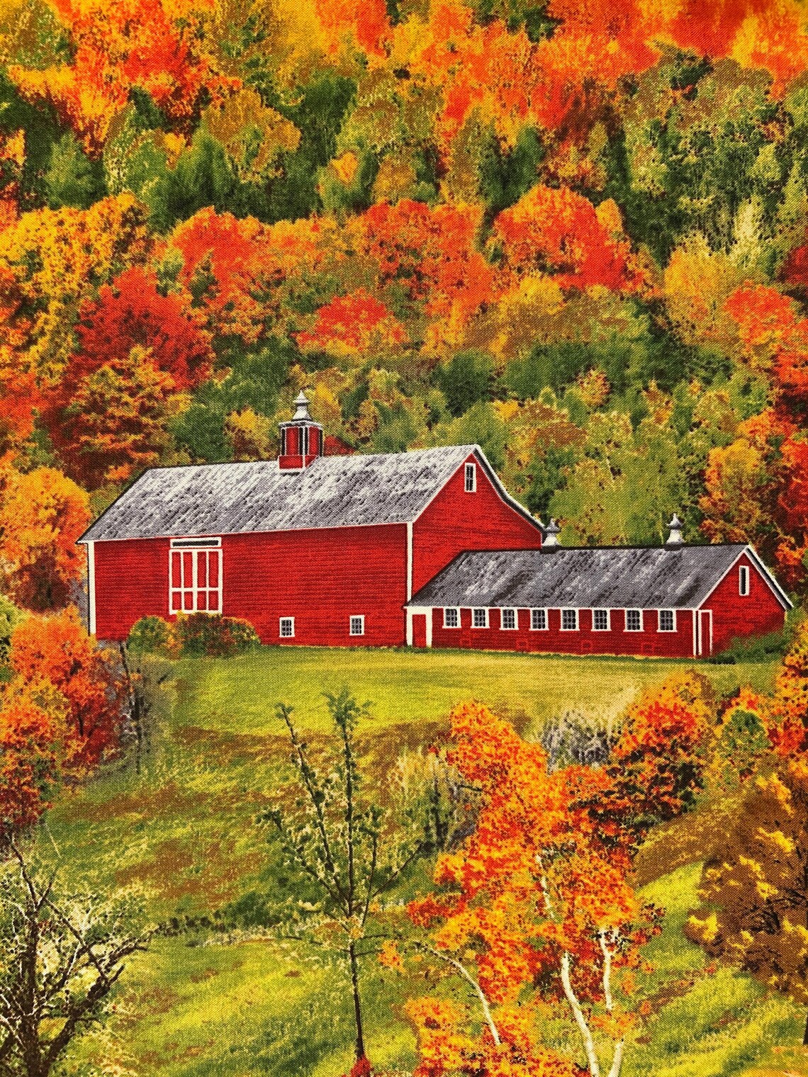 Fall Time Farmland /barns Quilt Fabric Panel by Timeless Treasures ...