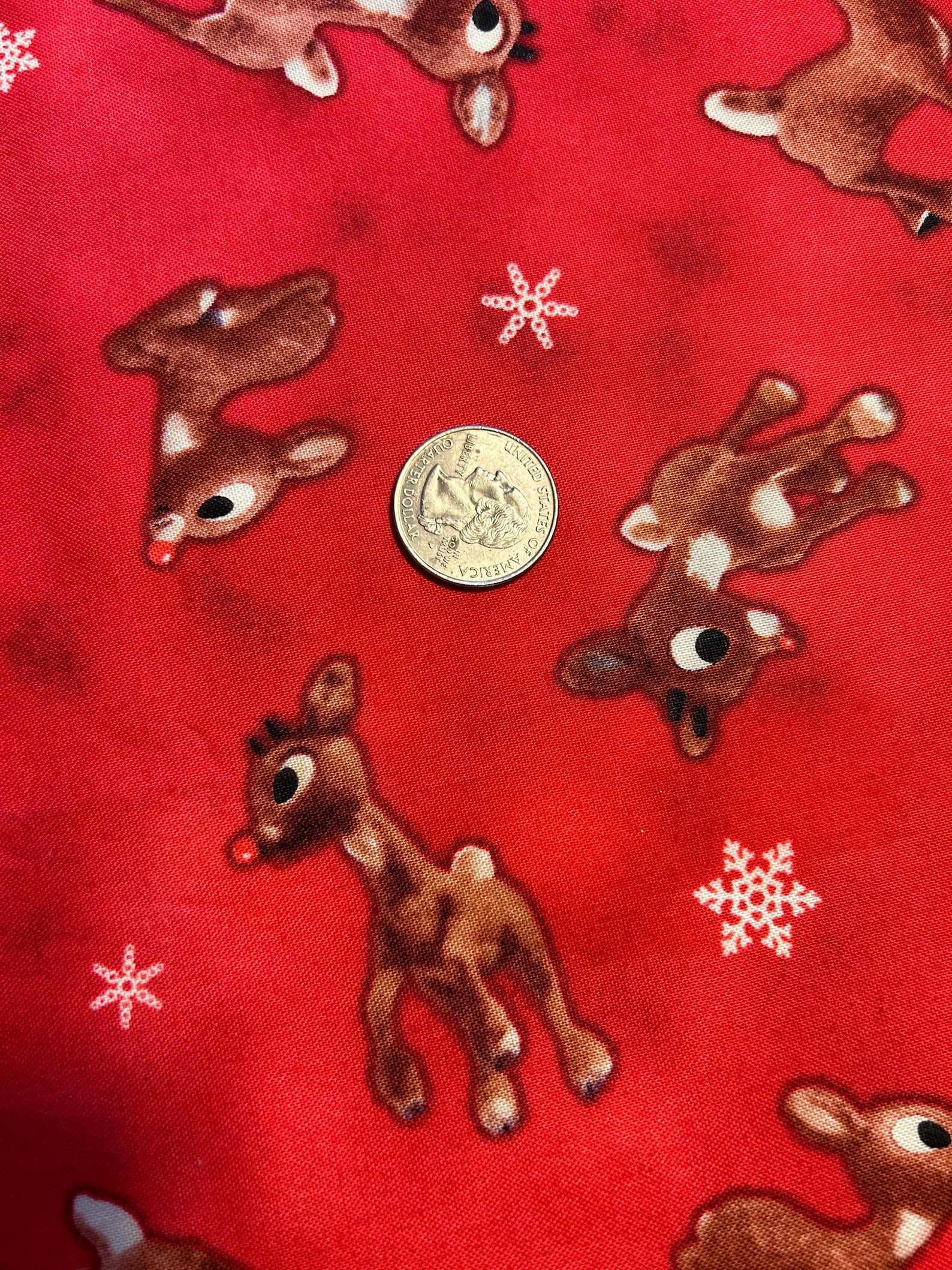 Rudolph the Red Nosed Reindeer Christmas Fabric, Quilting Treasures, 35 ...