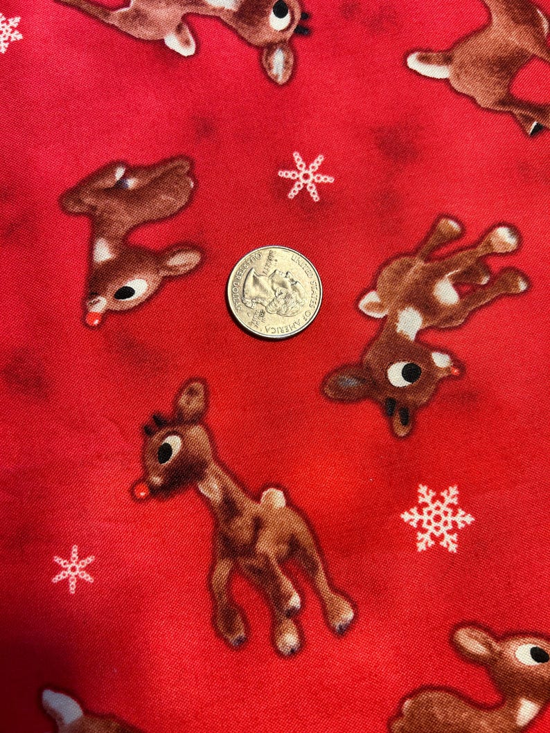 Rudolph the Red Nosed Reindeer Christmas Fabric, Quilting Treasures, 35 ...