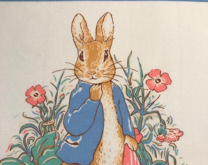 Beatrix Potter Cotton Fabric Panel, Peter Rabbit, Benjamin Bunny ...