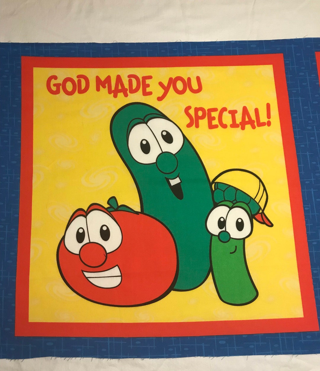 Veggie Tales Fabric Pillow Panel, by Big Idea 2006, 2 Block Designs ...
