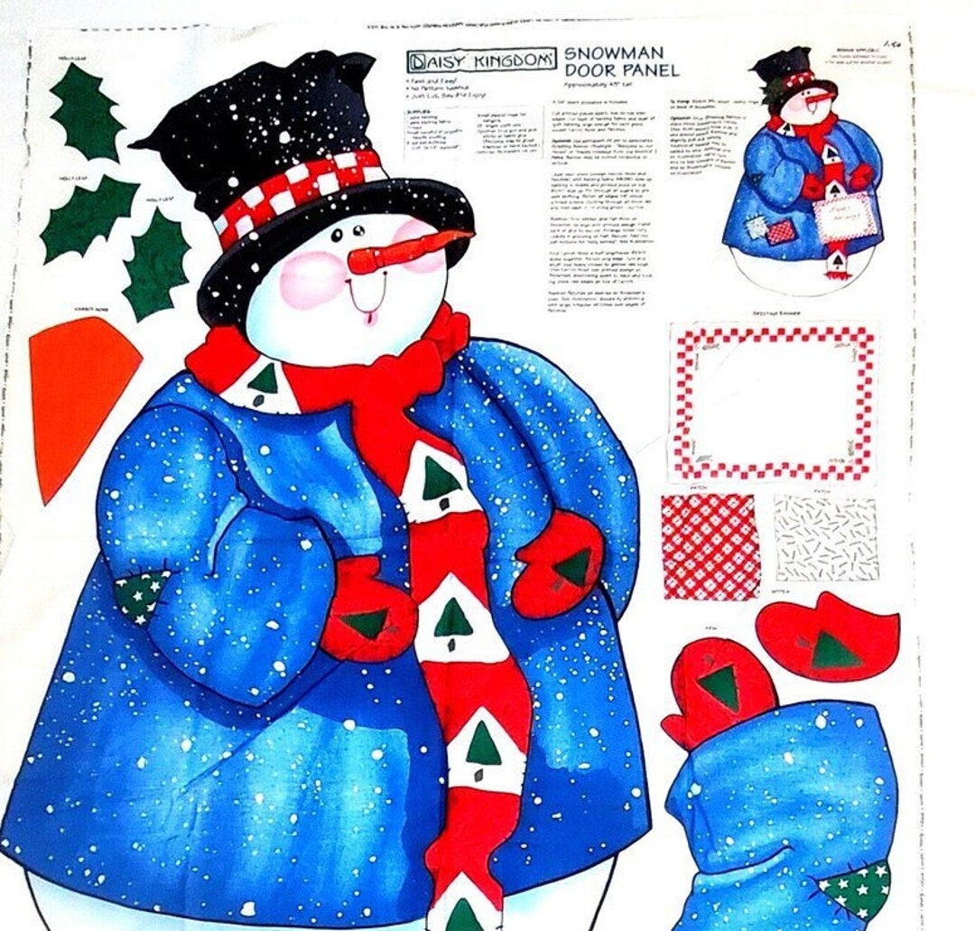 Daisy Kingdom SNOWMAN DOOR PANEL Cut & Sew Fabric Panel by Sandi Gore ...