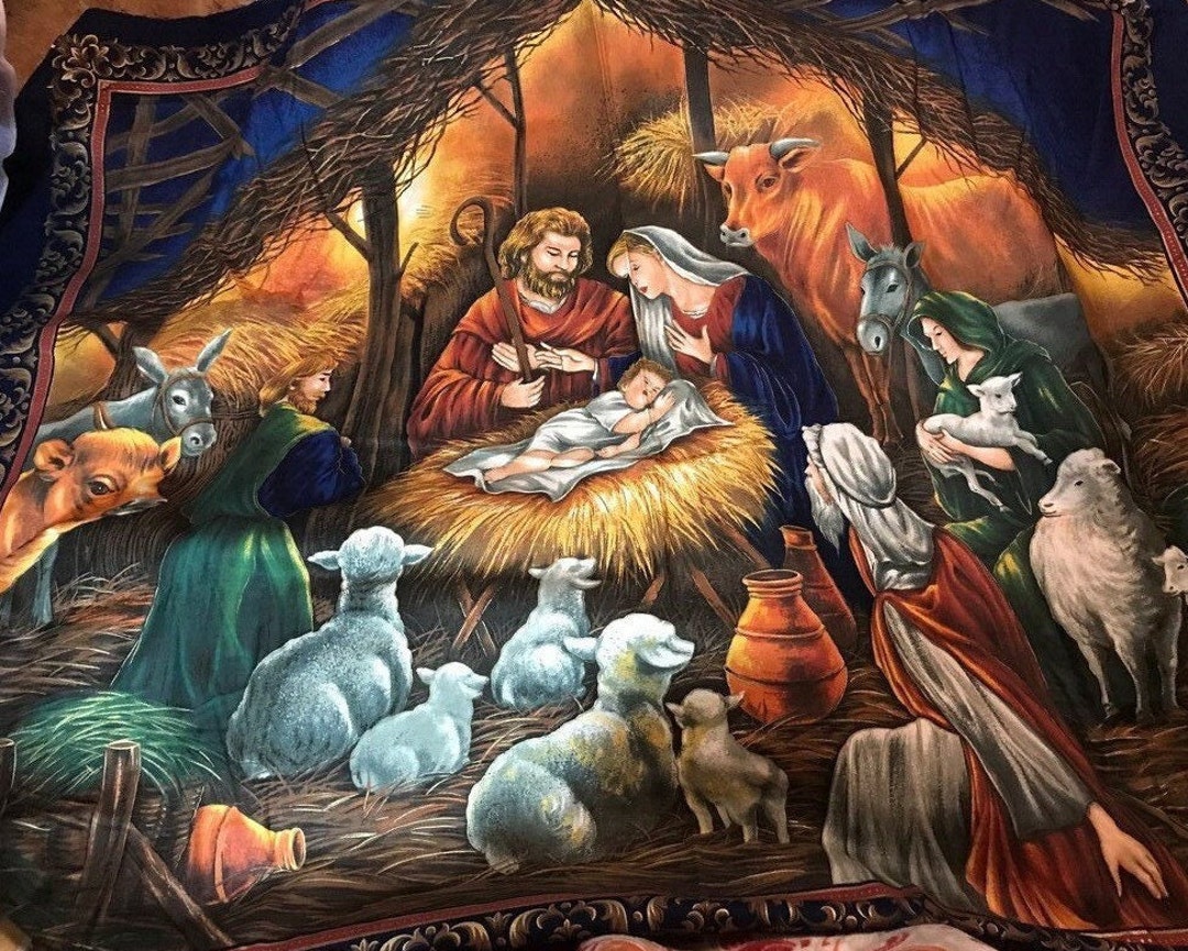 Nativity Christmas Fabric Panel by VIP, 35" X 43", to Sew or Quilt ...
