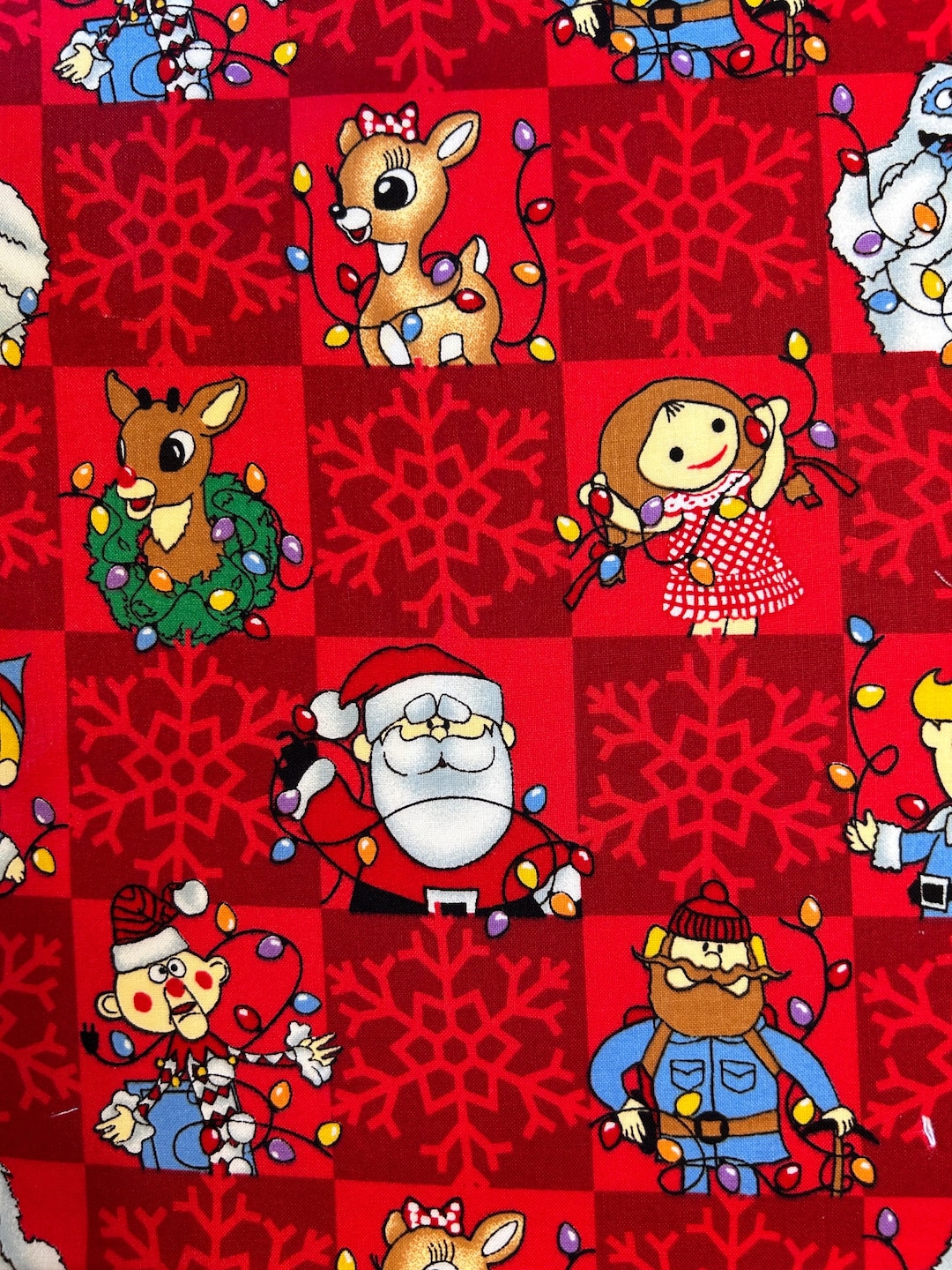 Rudolph the Red Nosed Reindeer Christmas Fabric, VIP, 31” X 42", Cotton ...