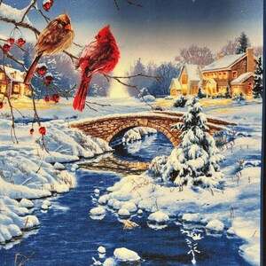 Christmas Cotton Fabric Panel Darrell Bush for Elizabeth Studio 8904 ...