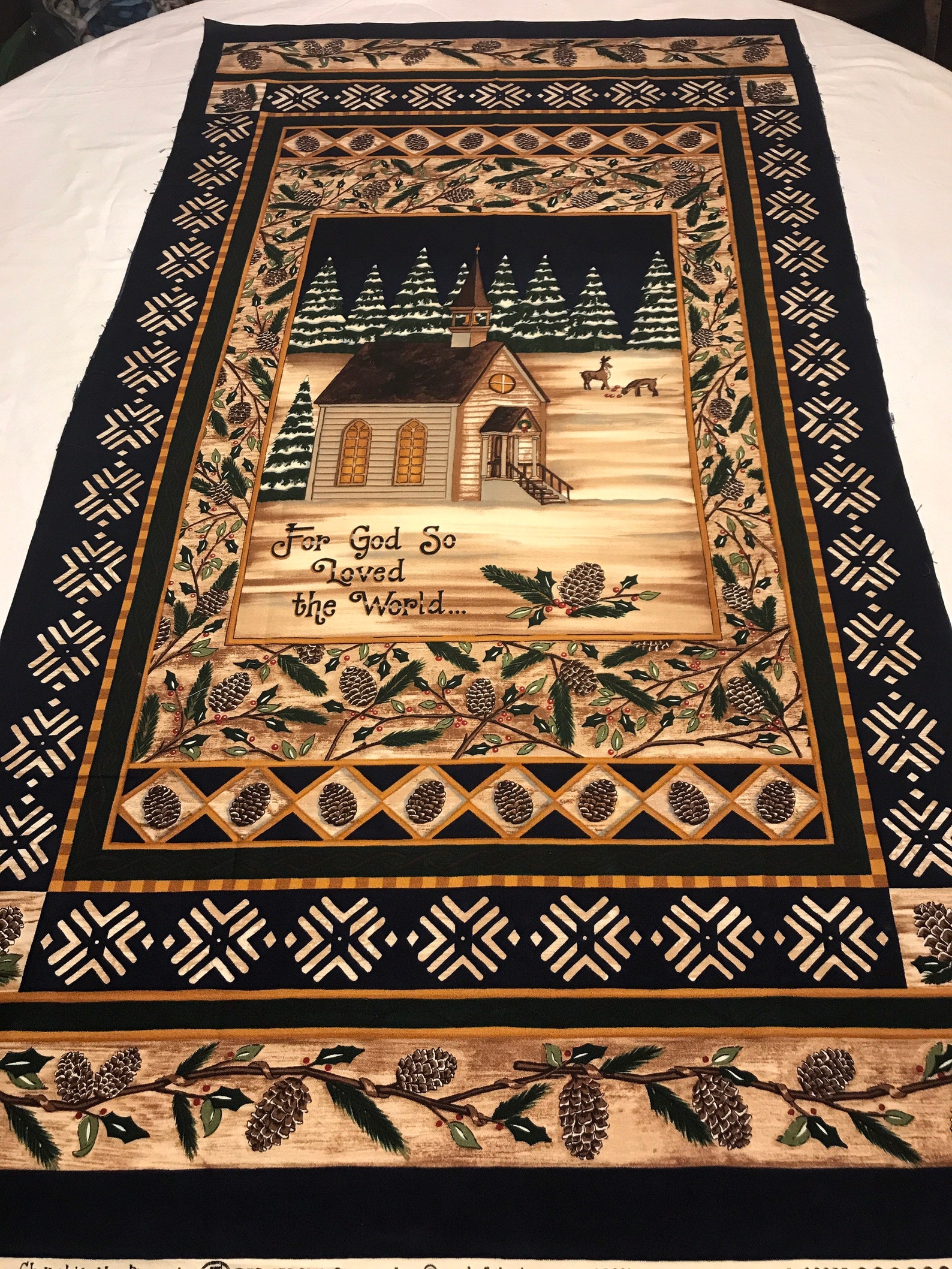 Fabric Panel “chapel in the Pines” by Deb Strain for Moda Fabrics ...