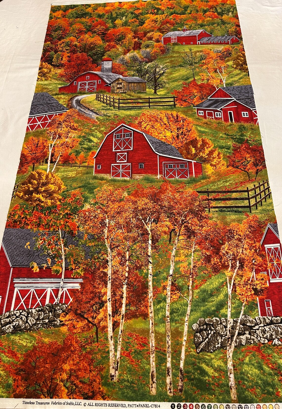 Fall Time Farmland /barns Quilt Fabric Panel by Timeless Treasures ...