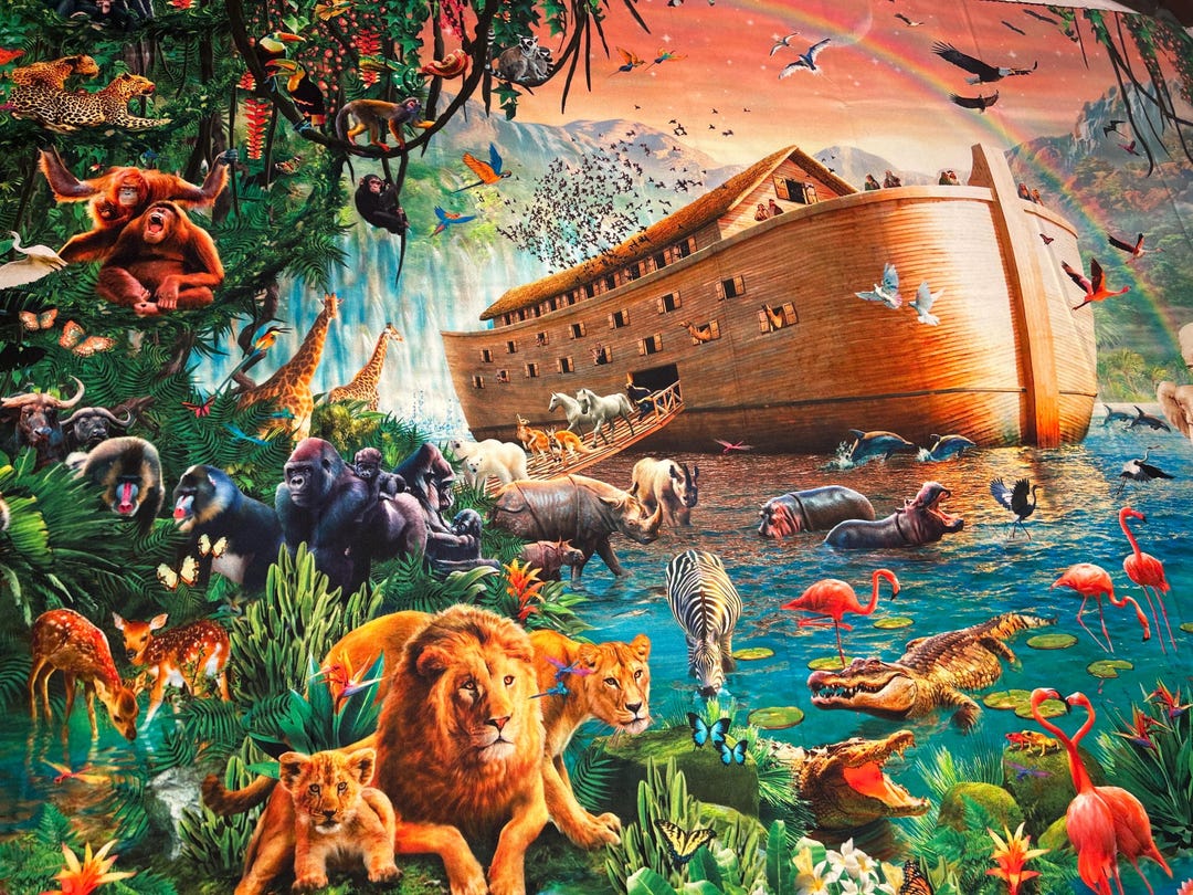 Noah's Ark Fabric Panel by Adrian Chesterman for Quilting Treasures 37 ...