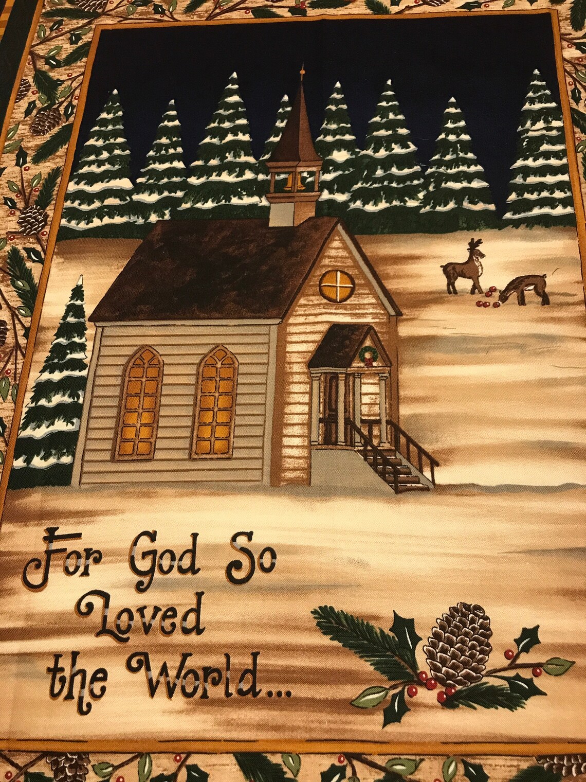 Fabric Panel “chapel in the Pines” by Deb Strain for Moda Fabrics ...