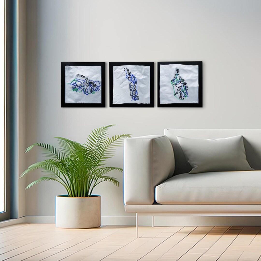 3-PIECE BUNDLE: 3D Ski Maps | Framed Topographic Ski Resort Art ...