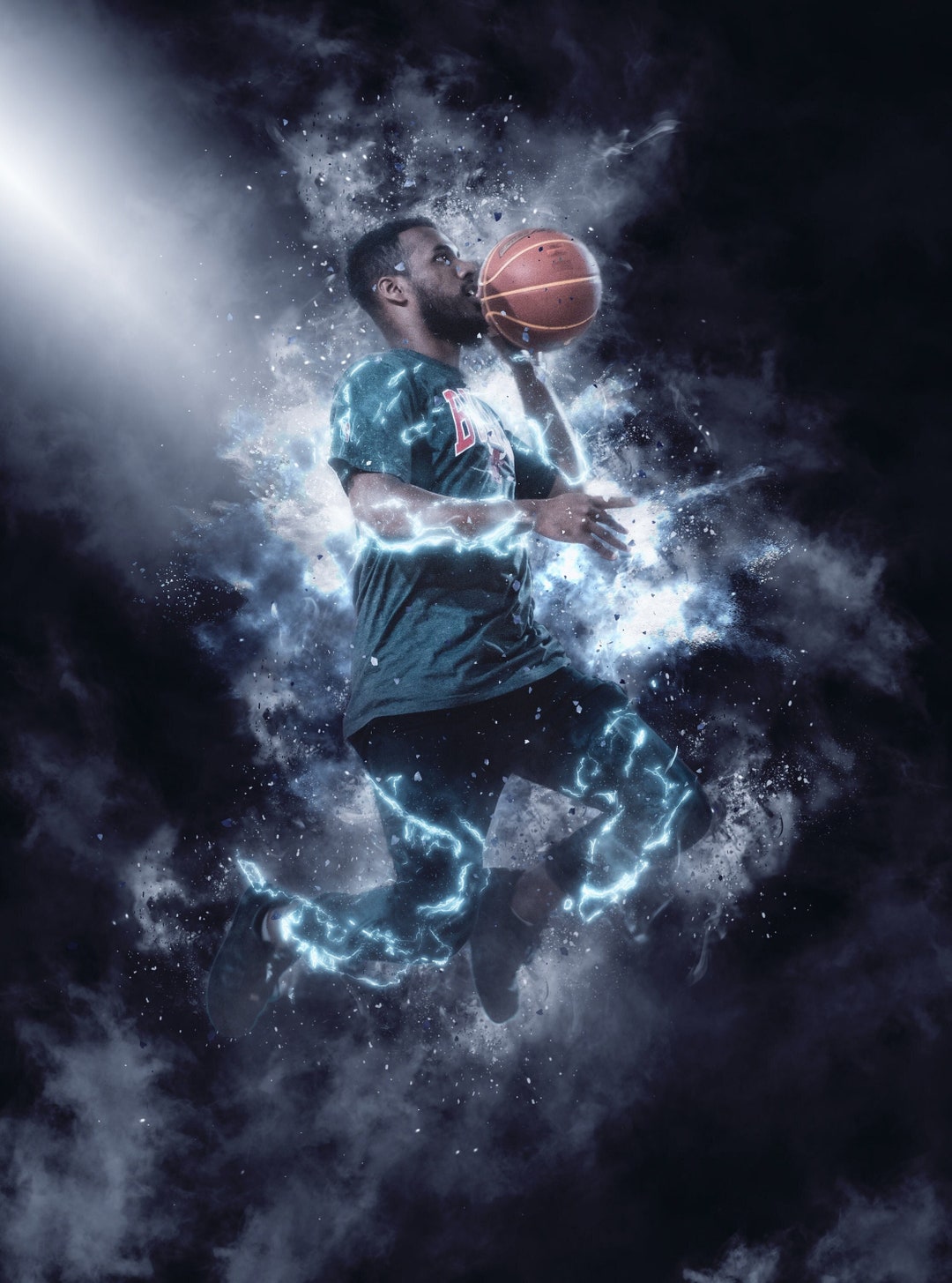 Sports Portrait, Electric Athlete, Personalized Portrait, Sports Photo ...