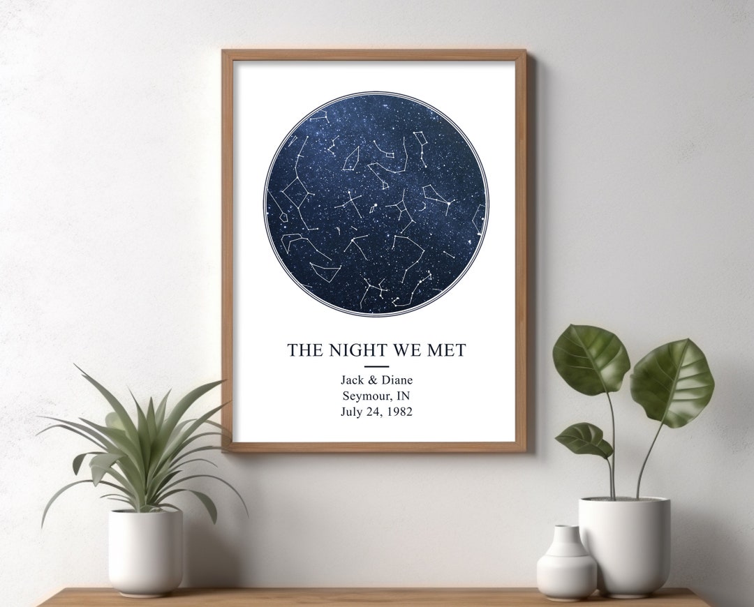 Star Map, Anniversary Gift, Sky Chart, Wedding Gift, Baby Shower Gift ...