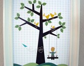 Items similar to Family tree whimsical nursery art - personalized on Etsy