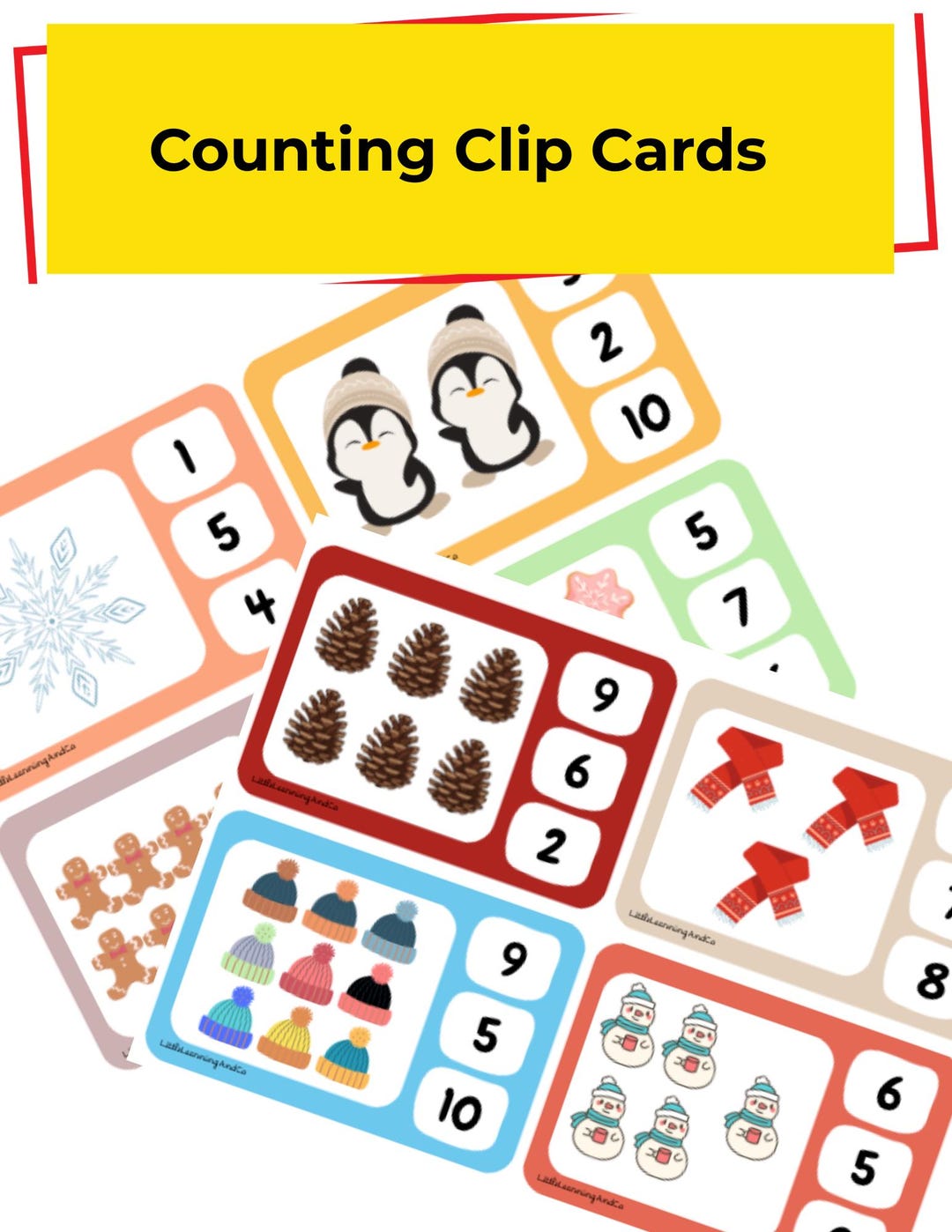 Winter Counting Clip Cards | Preschool Math Center Printable | Fine ...