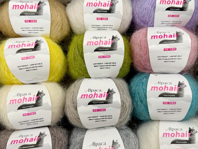 Alpaca Mohair Hand Knitting Yarn – Soft & Fluffy for Sweaters, Wraps ...