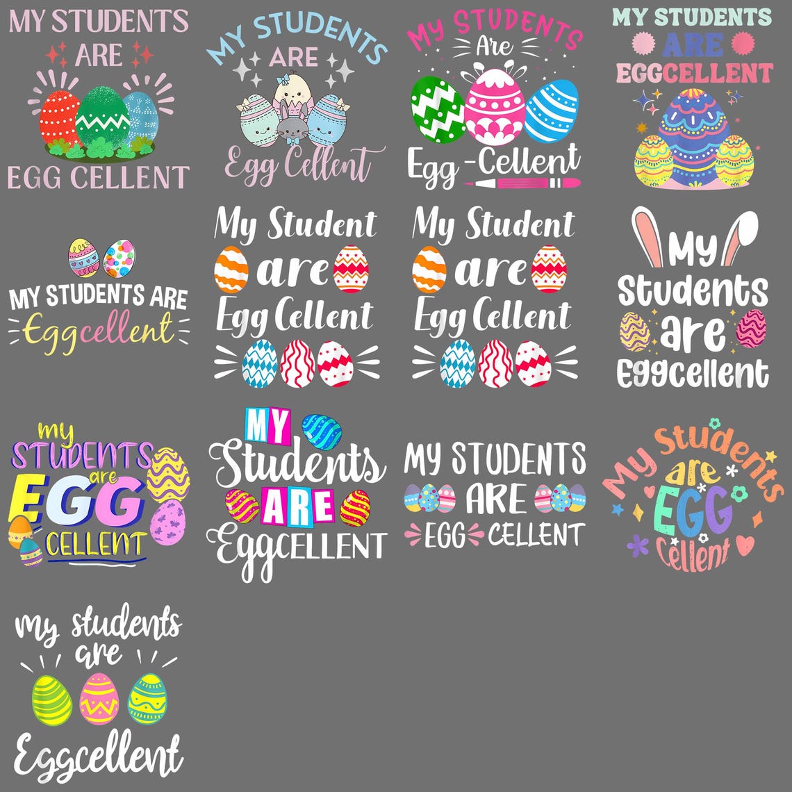 Groovy Easter Egg My Students Are Eggcellent PNG, Funny Teacher Bunny ...