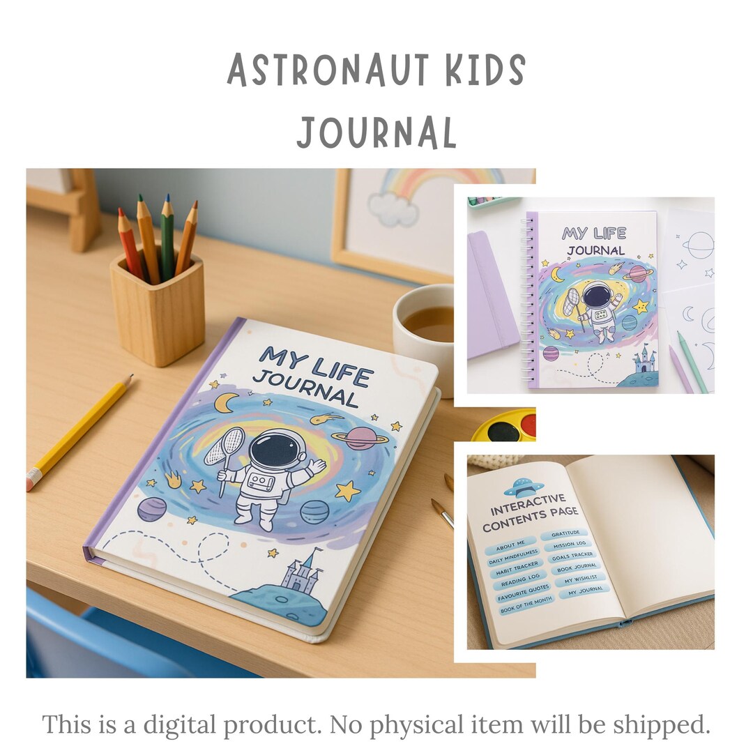 Astronaut Kids Journal | Printable Gratitude & Activities (PDF) With ...