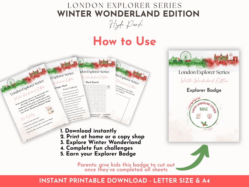 Winter Wonderland London Activity Pack | Scavenger Hunt & Word Search ...