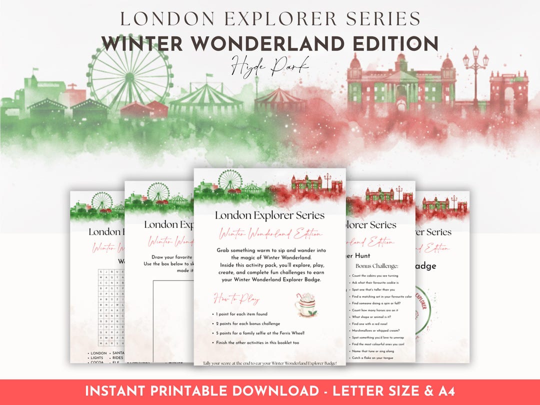 Winter Wonderland London Activity Pack | Scavenger Hunt & Word Search ...