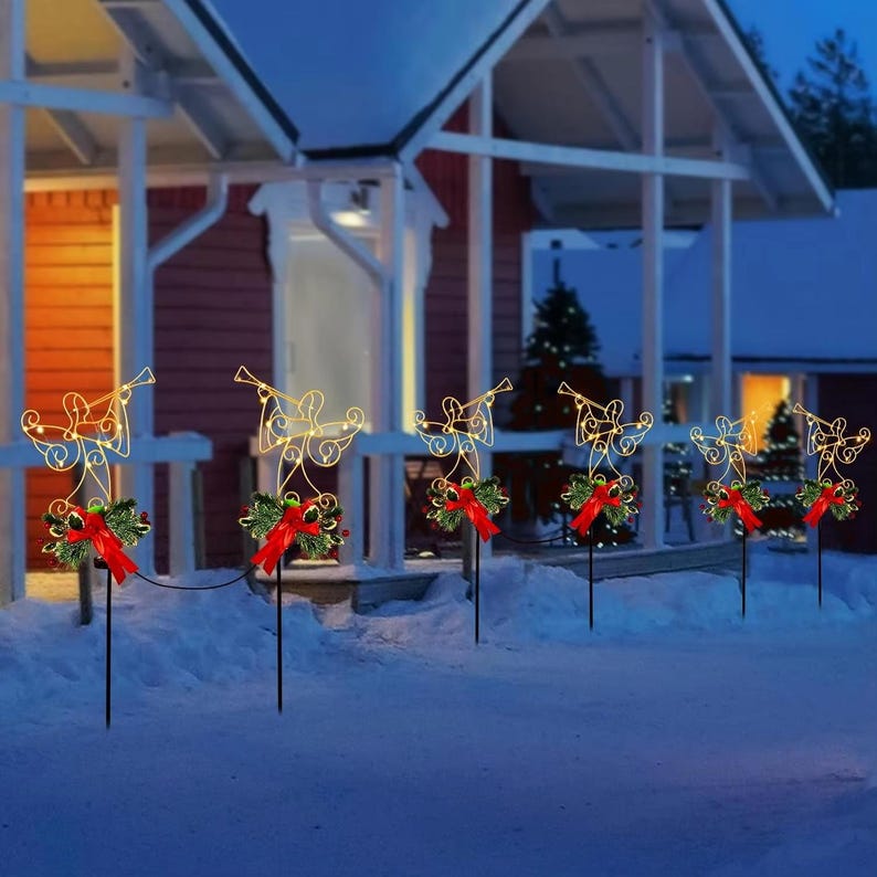 Solar Christmas Cross Stake Lights, Outdoor Holiday Decorations, Solar ...
