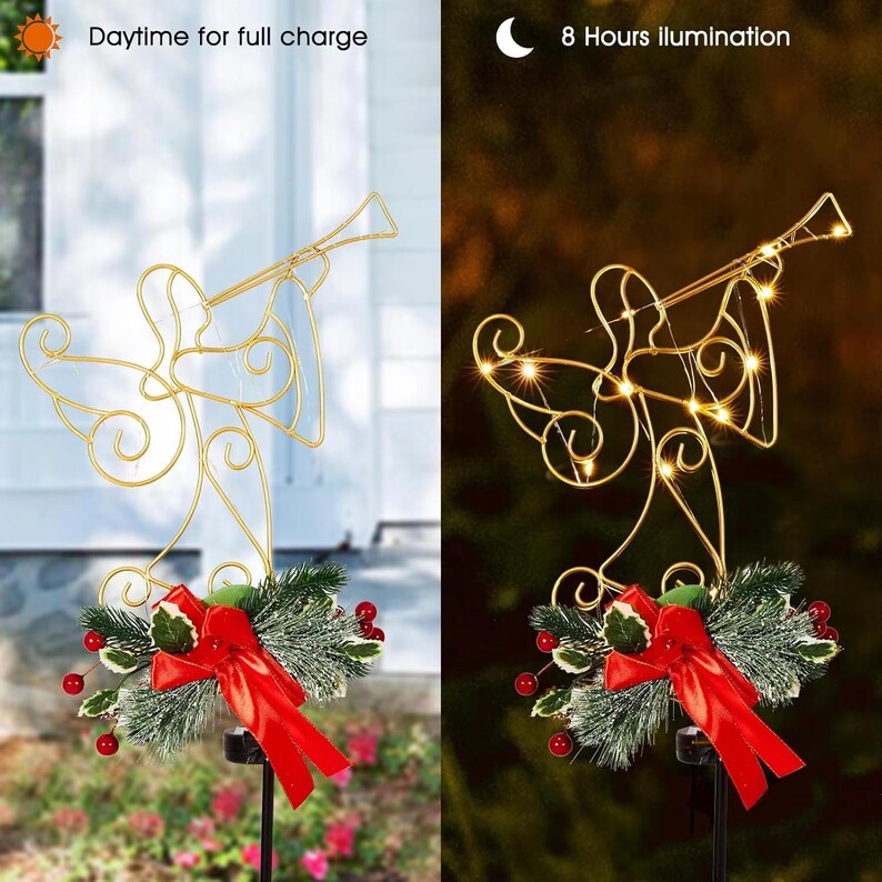 Solar Christmas Cross Stake Lights, Outdoor Holiday Decorations, Solar ...