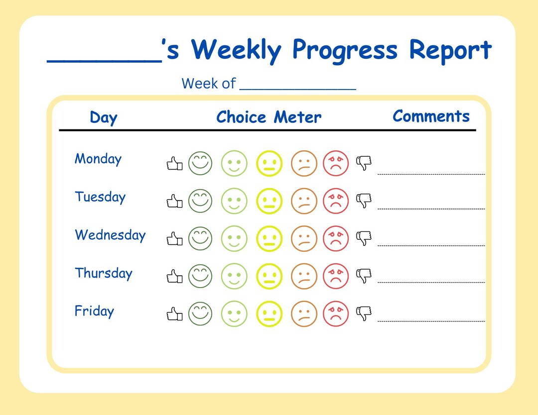Weekly Progress Chart - Etsy