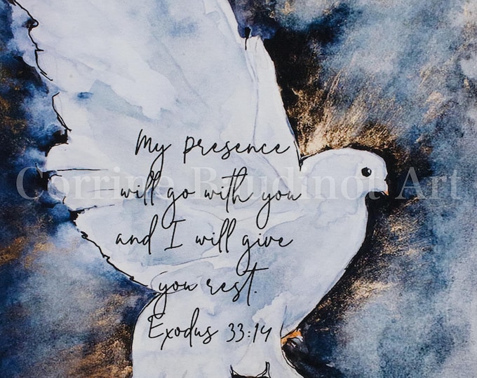Watercolor Print of Dove With Bible Verse, Holy Spirit, Prophetic Art ...
