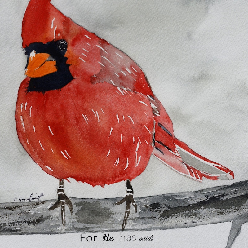 Cardinal Watercolor - Etsy