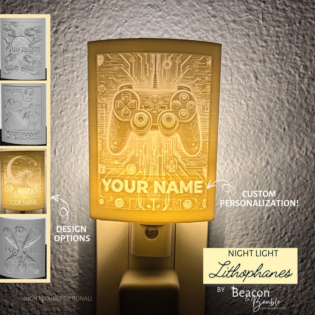 Personalized Kids Name Night Light • Custom Lithophane LED Nightlight ...