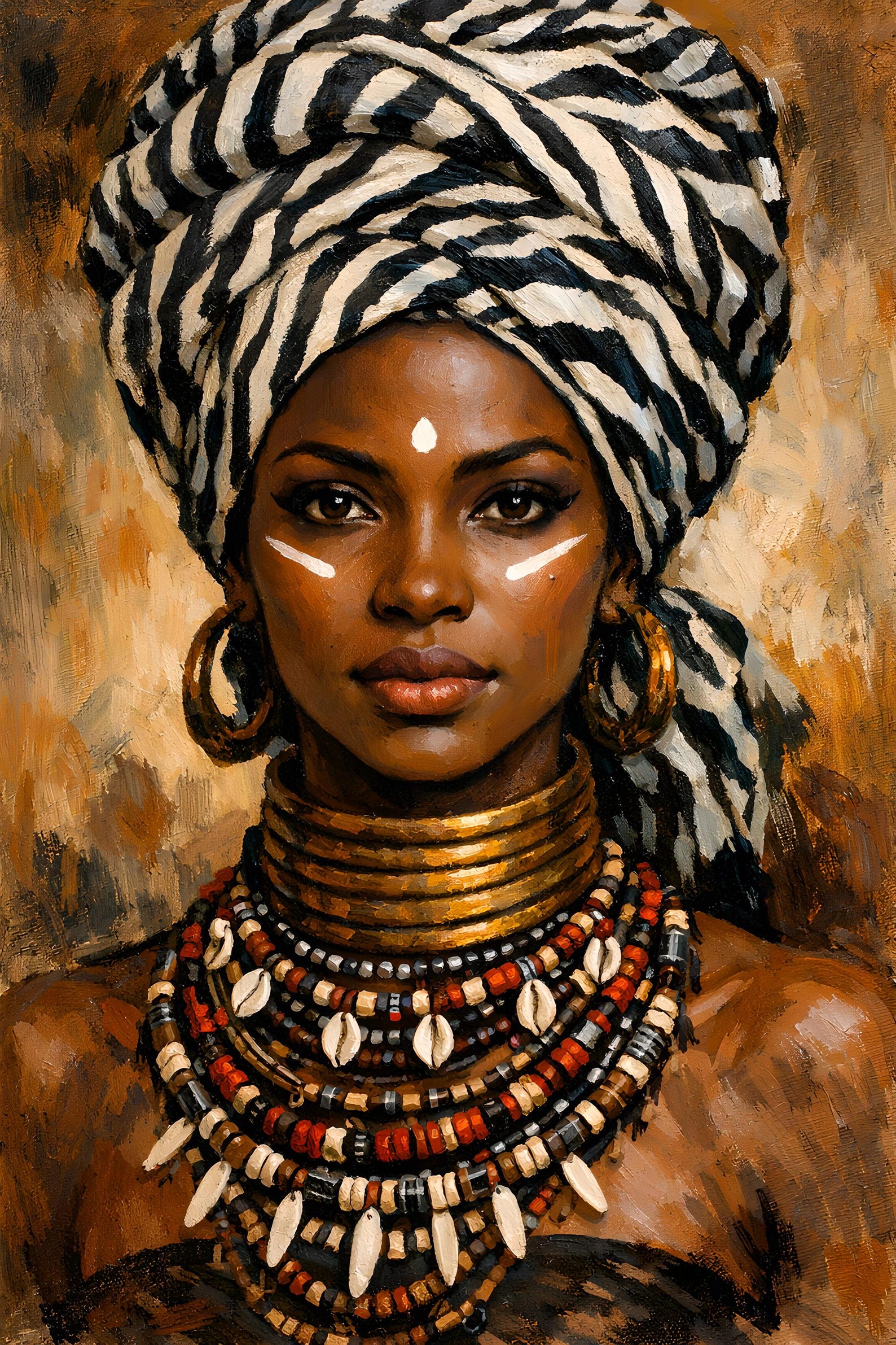 Regal African Woman Portrait | Earth Tones Fine Art (digital Download ...
