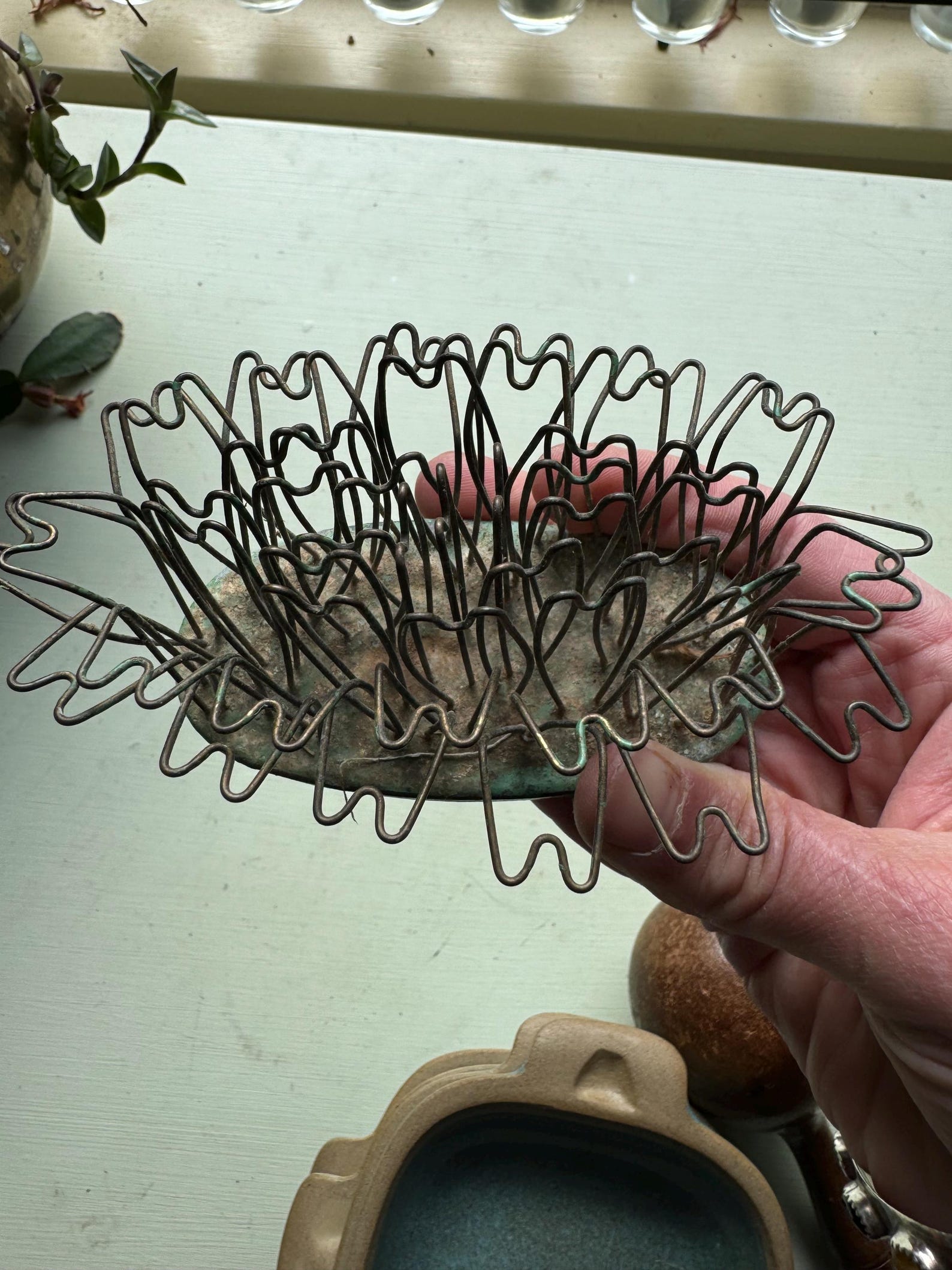 Early Wire Flower Frog by Blue Ribbon Flower Holder Co. - Etsy