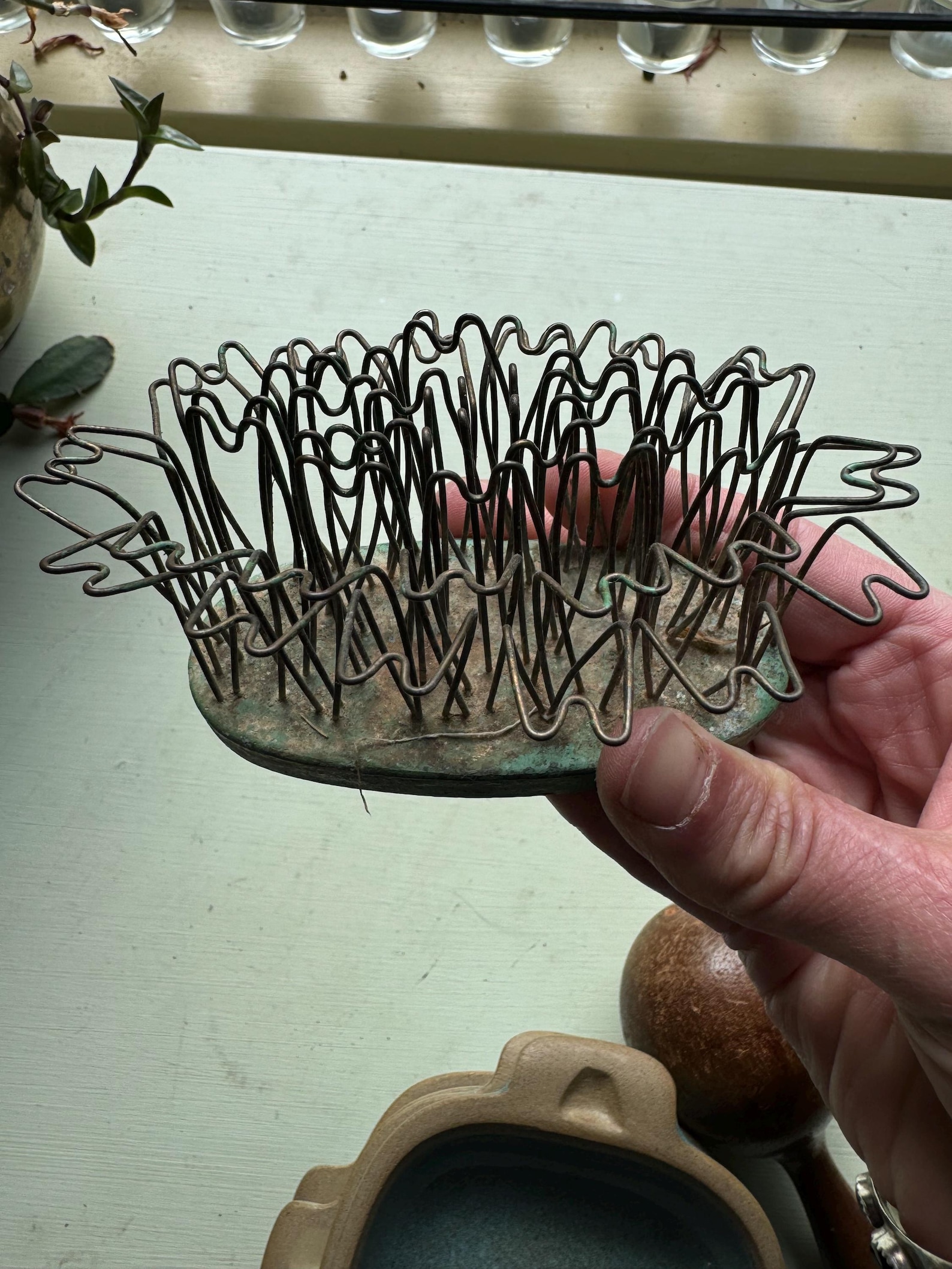 Early Wire Flower Frog by Blue Ribbon Flower Holder Co. - Etsy