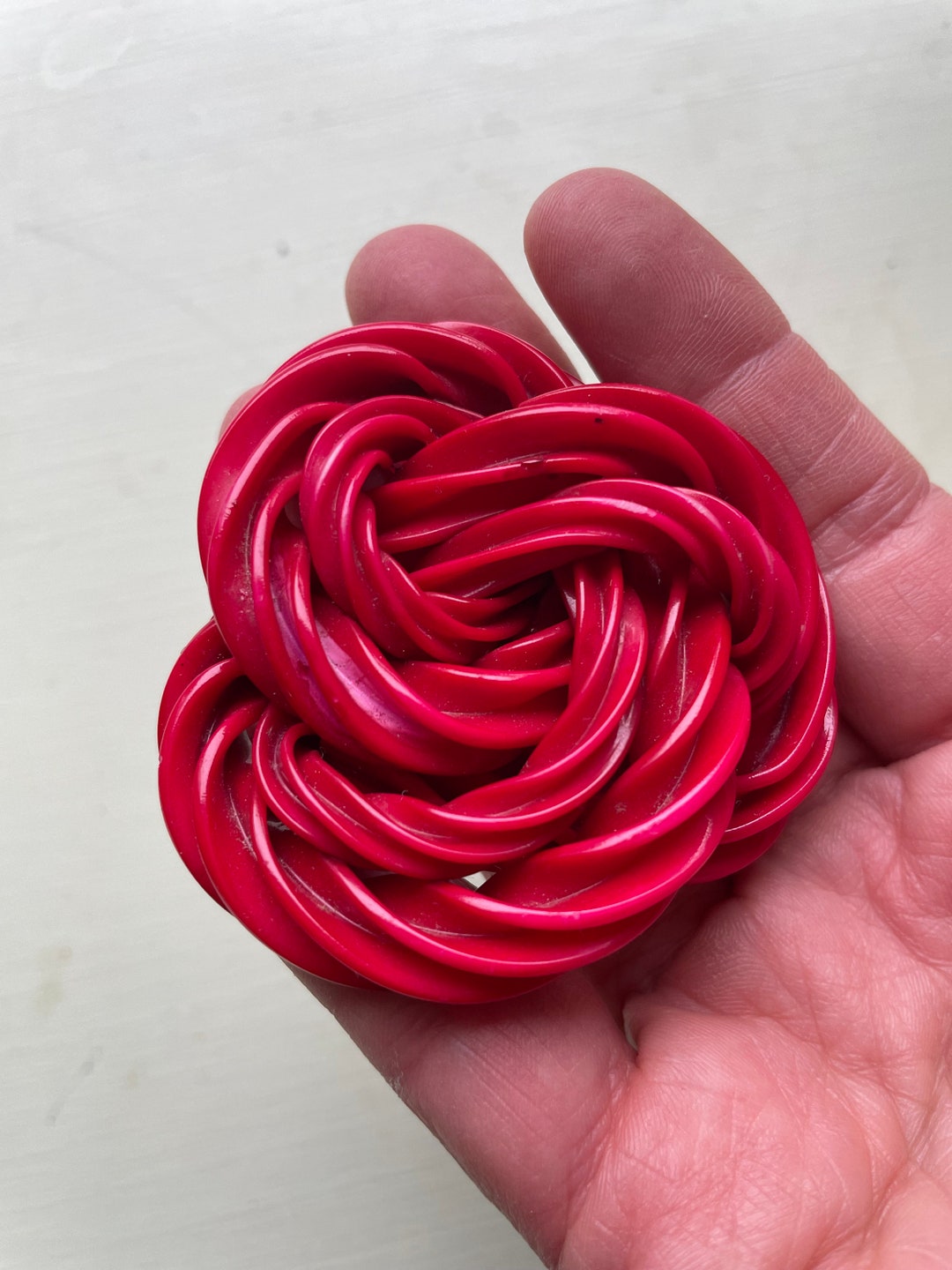 Vintage Bakelite Red Licorice Pin - Etsy
