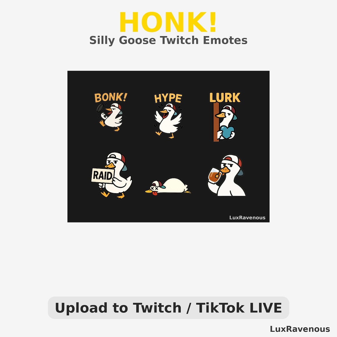 Silly Goose Emotes | Funny Gaming Emotes | Tiktok & Twitch | Digital ...