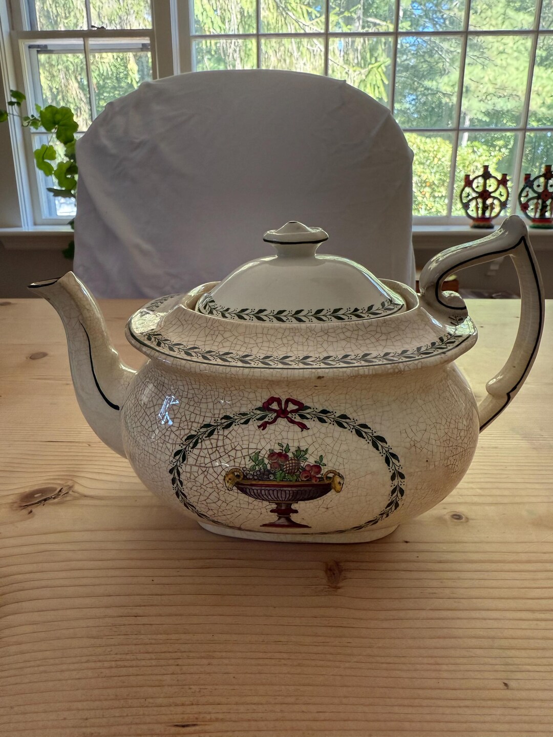 Antique Spode Copeland Teapot: Botanical Motif, Crackled Glaze - Etsy