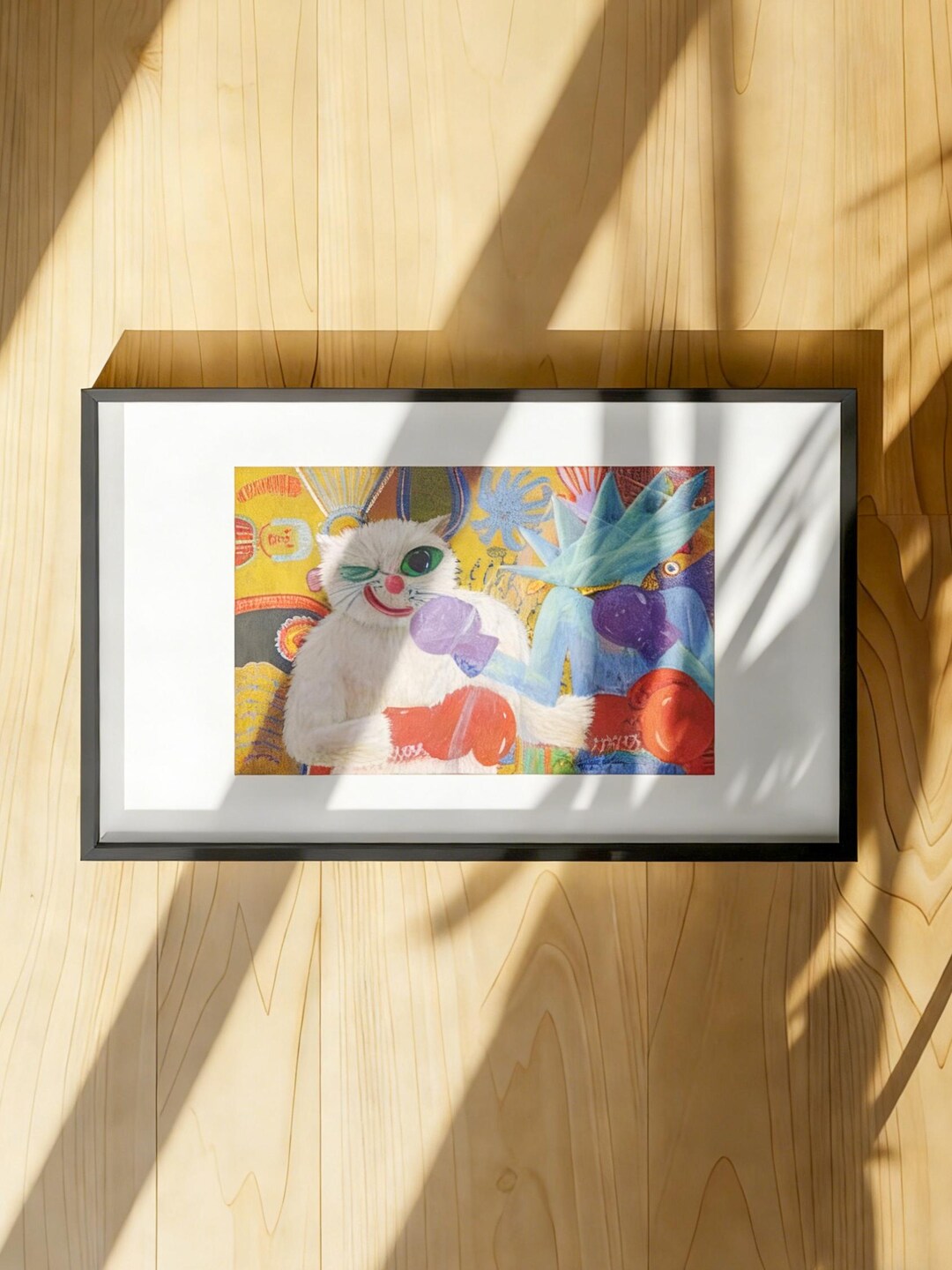 Illustration Art Print,weird White Cat Giclee Print（42cmx30cm） - Etsy