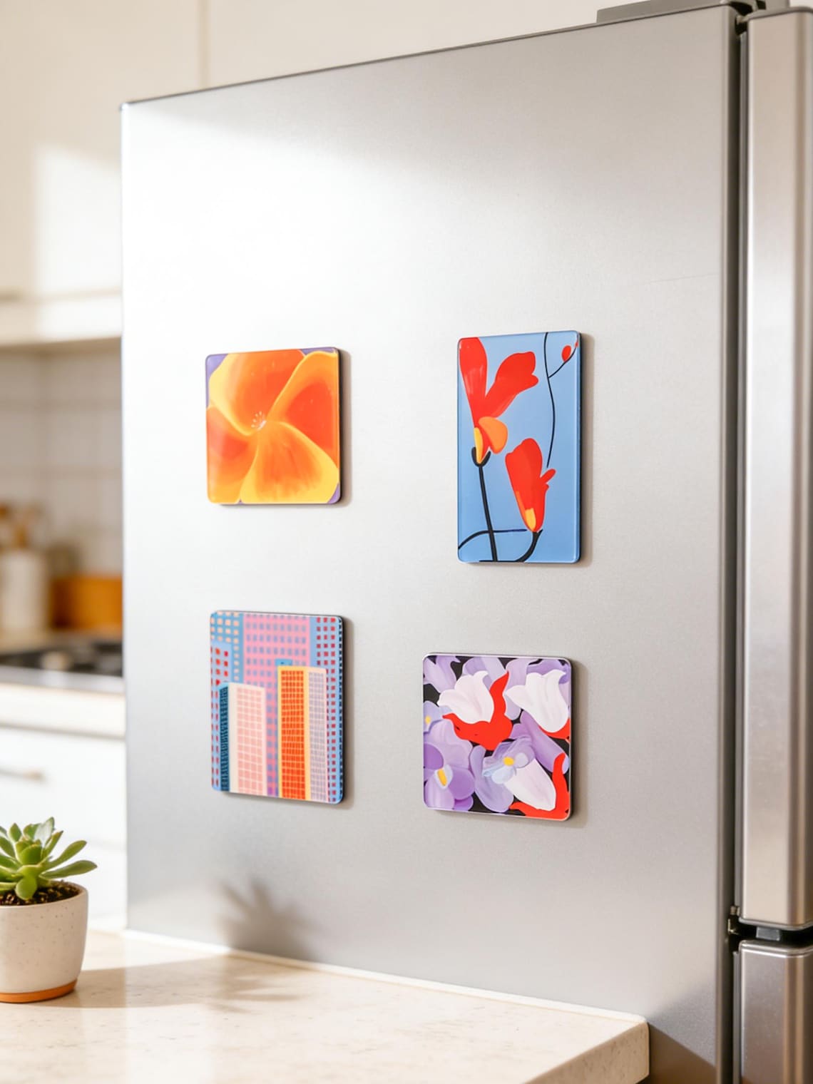 Art Refrigerator Magnet Set | Abstract Fridge Magnet, Modern ...