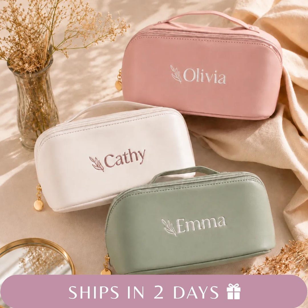 Bridesmaid Proposal Gift, Personalized Makeup Bag With Handle, Gift for ...