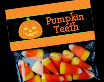 INSTANT DOWNLOAD Rotten Pumpkin Teeth Halloween Treat Bag | Etsy