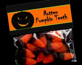 INSTANT DOWNLOAD Printable Pumpkin Teeth Halloween Treat | Etsy