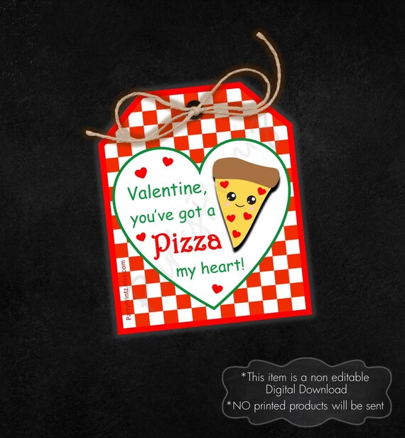 INSTANT DOWNLOAD - Printable - Tags - Pizza My Heart - Valentine - pdf ...