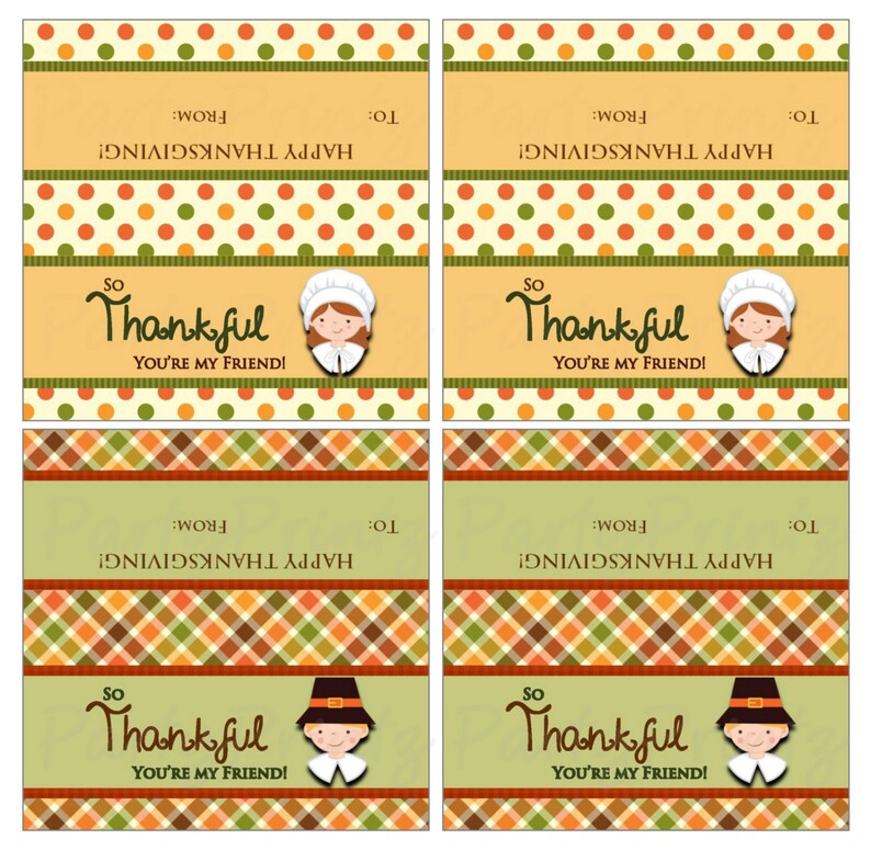 INSTANT DOWNLOAD - Thankful You're My Friend - Treat Bag Toppers - Fall ...